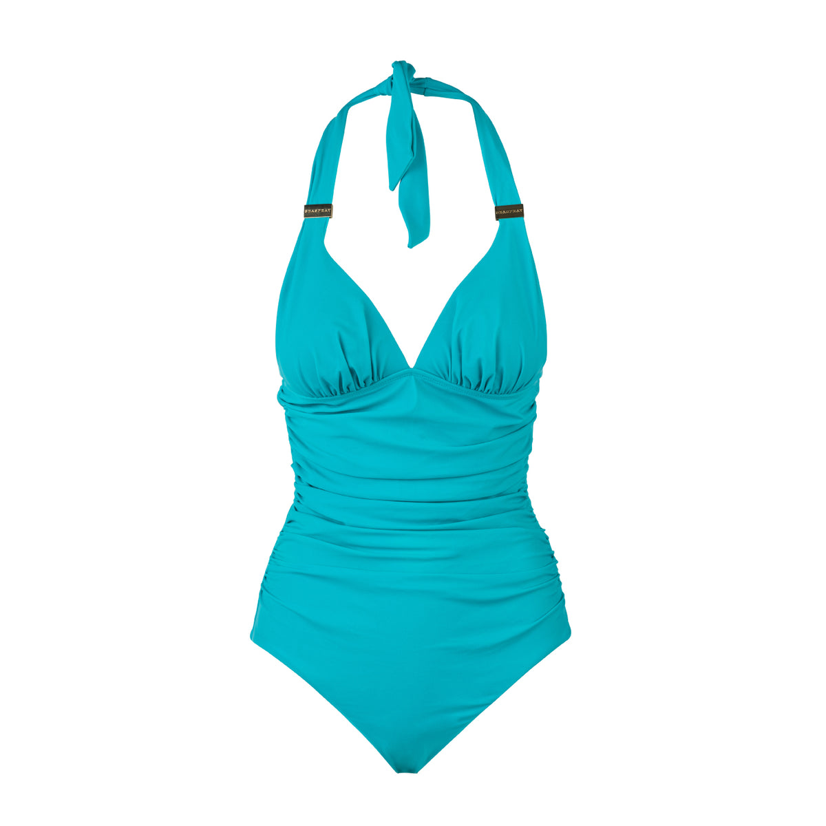 Audrey Double Draped Swimsuit Aqua Blue Regular & Long Length ...