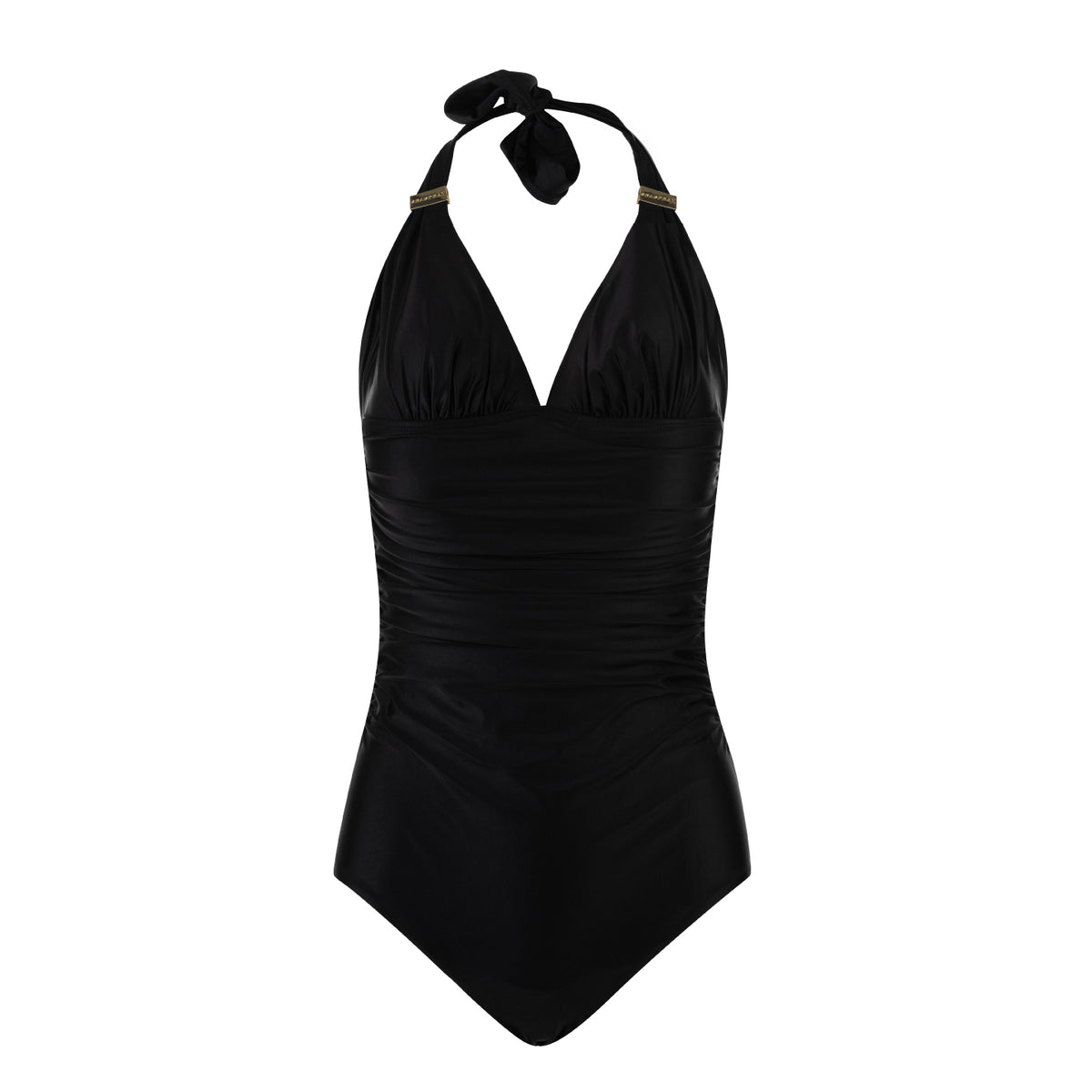Audrey Double Draped Swimsuit Black Regular & Long Length – Seaspray ...